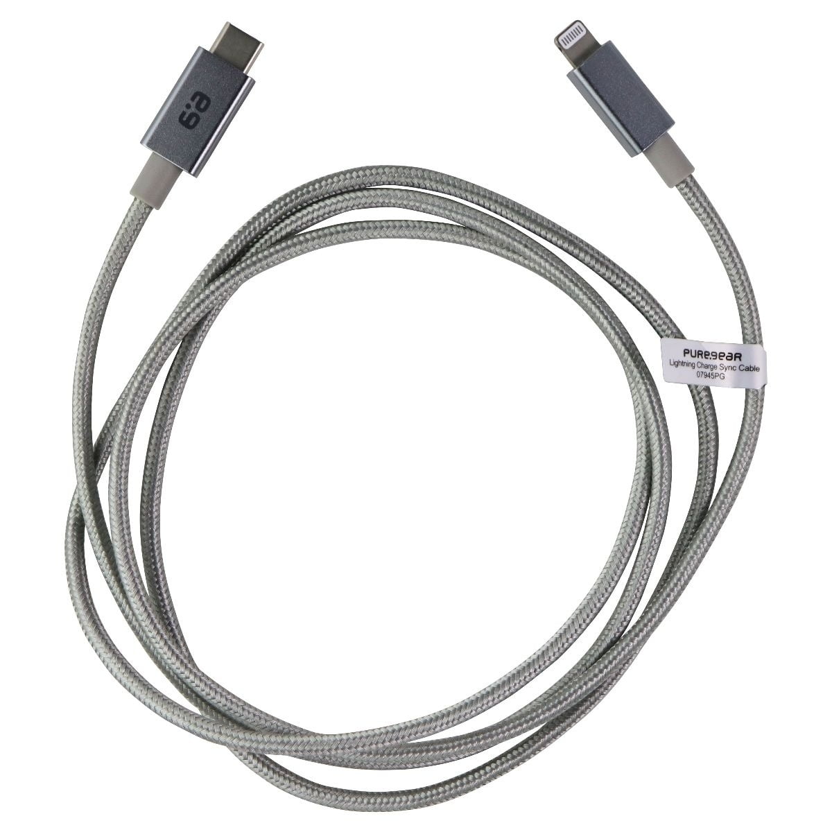 PureGear (4-Foot) Braided USB-C to 8-Pin Charge/Sync Cable - Gray ...