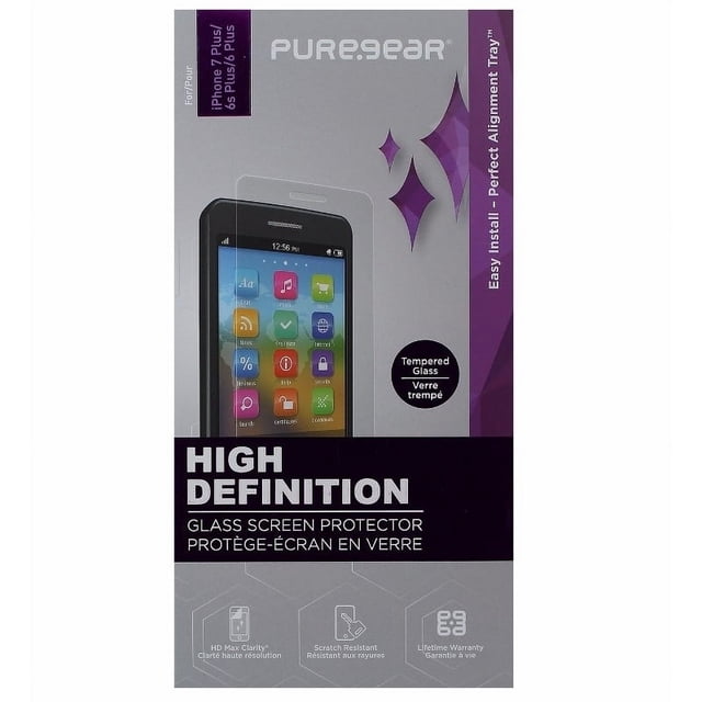 PureGear HD Tempered Glass Screen Protector for iPhone 7 Plus/6s Plus ...