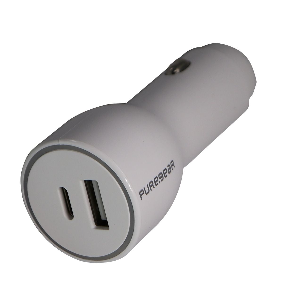 PureGear LightSpeed 30-Watt USB, USB-C Car Charger, White, Charges 2 ...