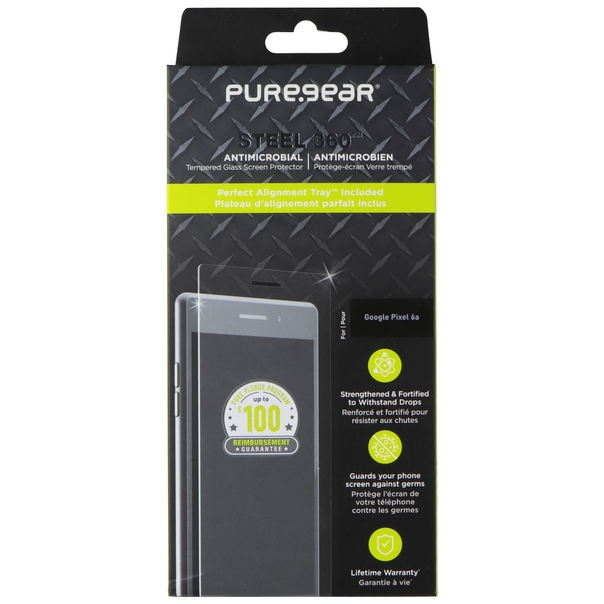 PureGear Steel 360 Screen Protector for Google Pixel 6a - Clear ...