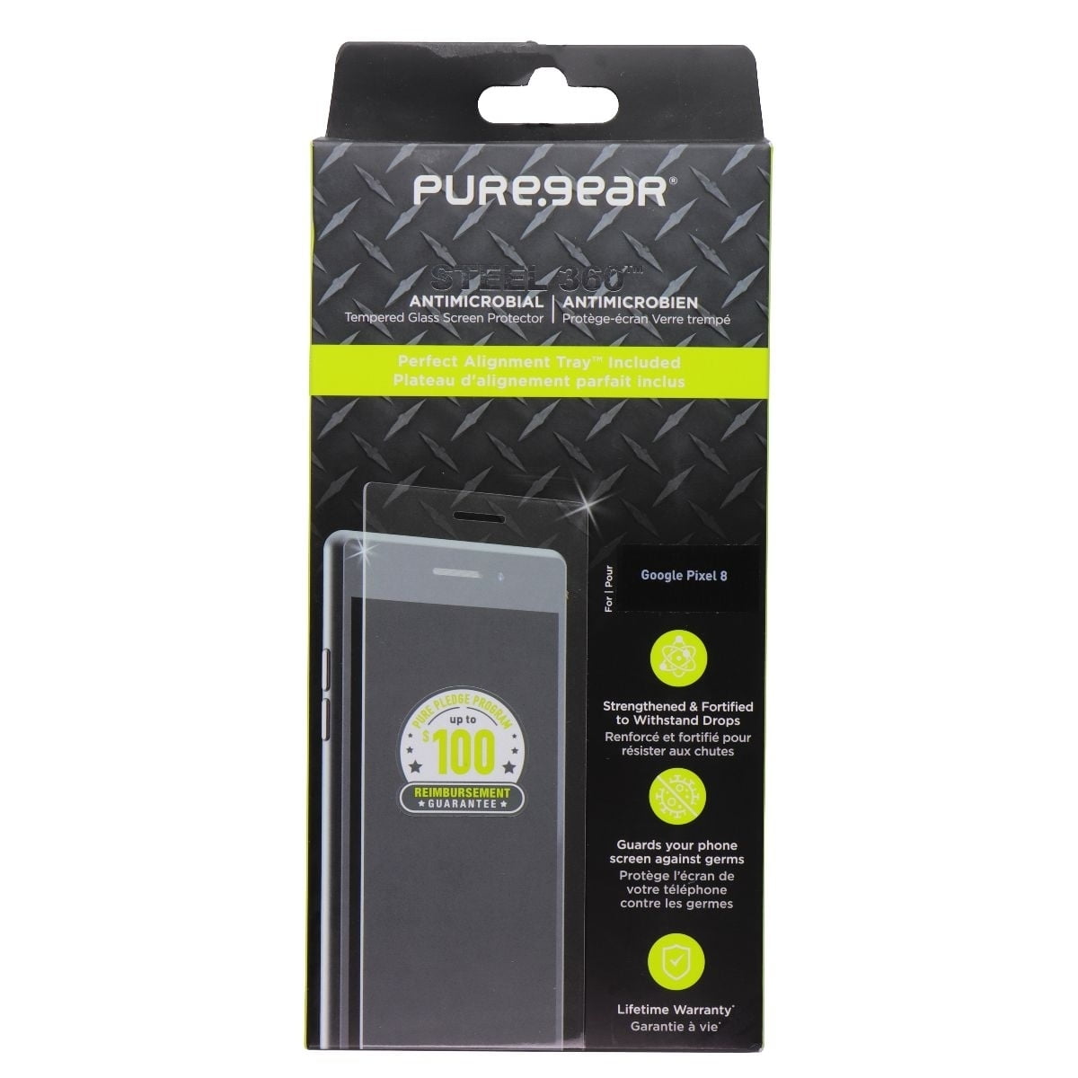 PureGear Steel 360 Screen Protector for Google Pixel 8 - Clear ...