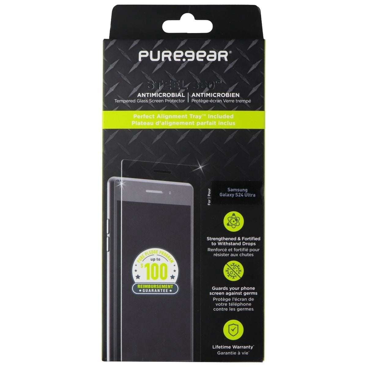PureGear Steel 360 Screen Protector for Samsung Galaxy S24 Ultra ...