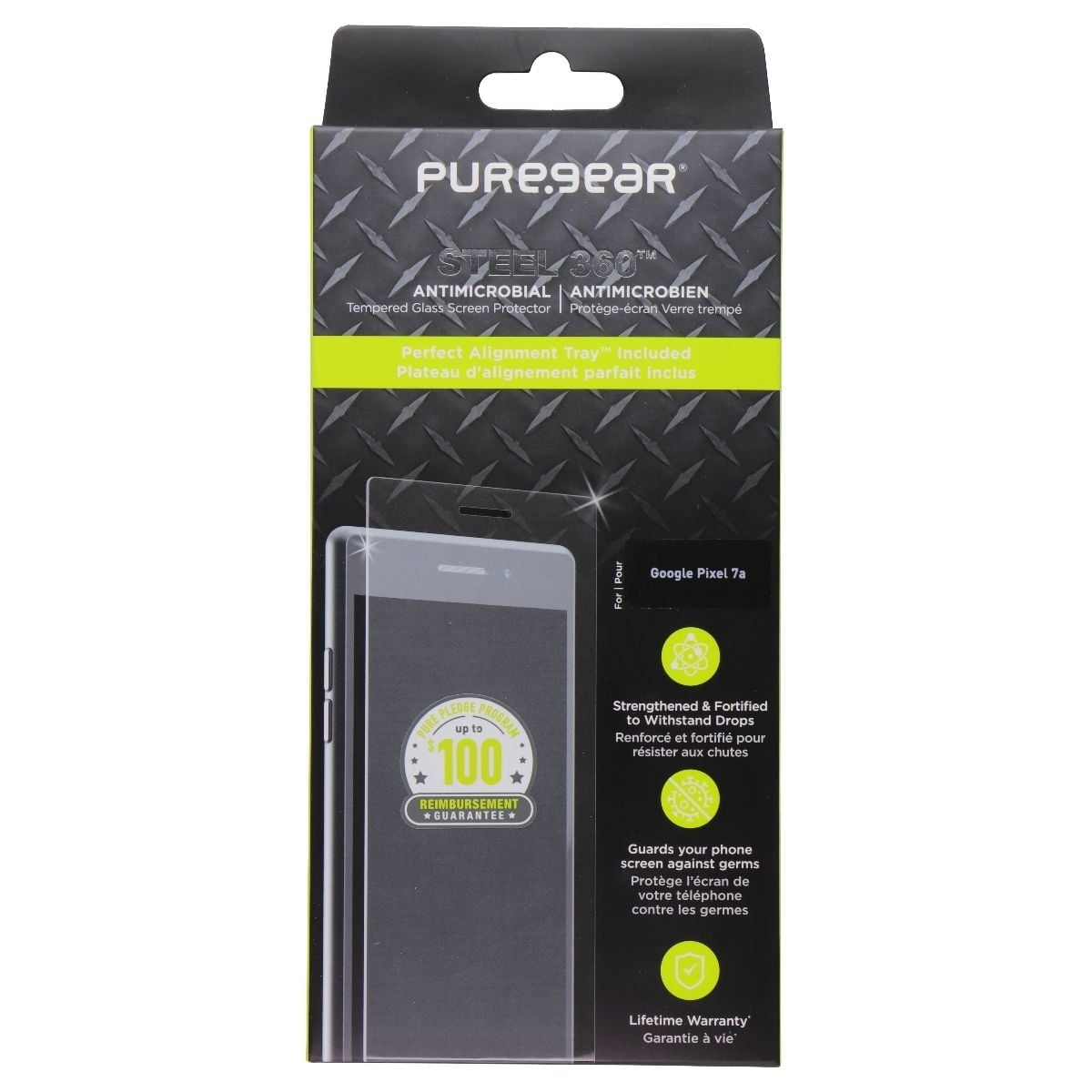 PureGear Steel 360 Screen Protector w/Alignment Tray for Google Pixel ...