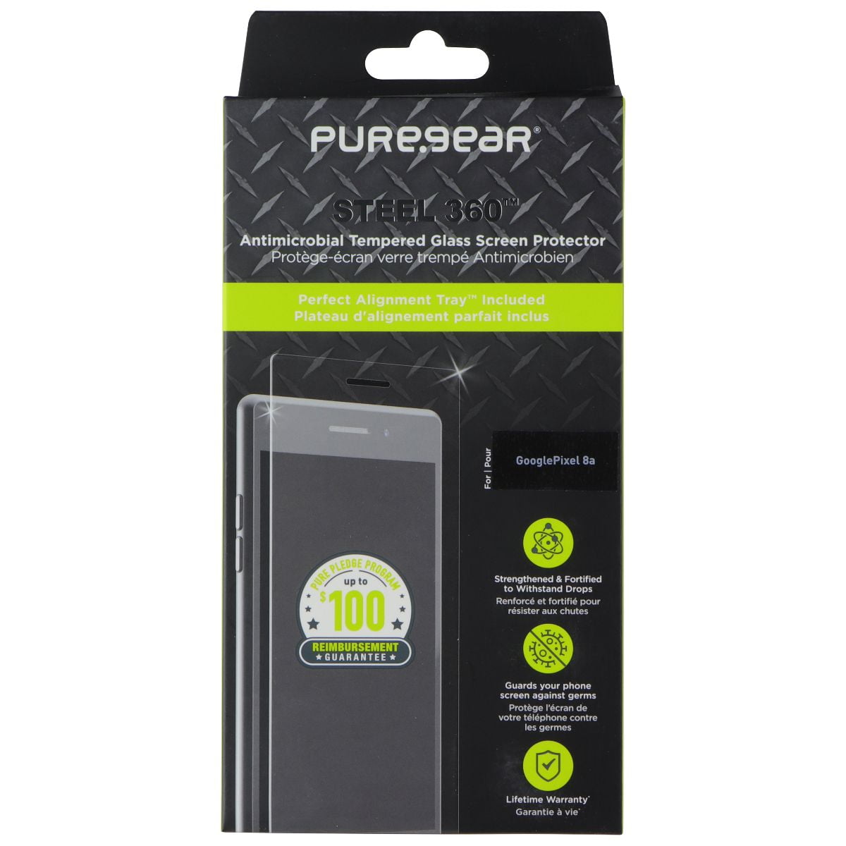 PureGear Steel 360 Series Screen Protector for Google Pixel 8a ...