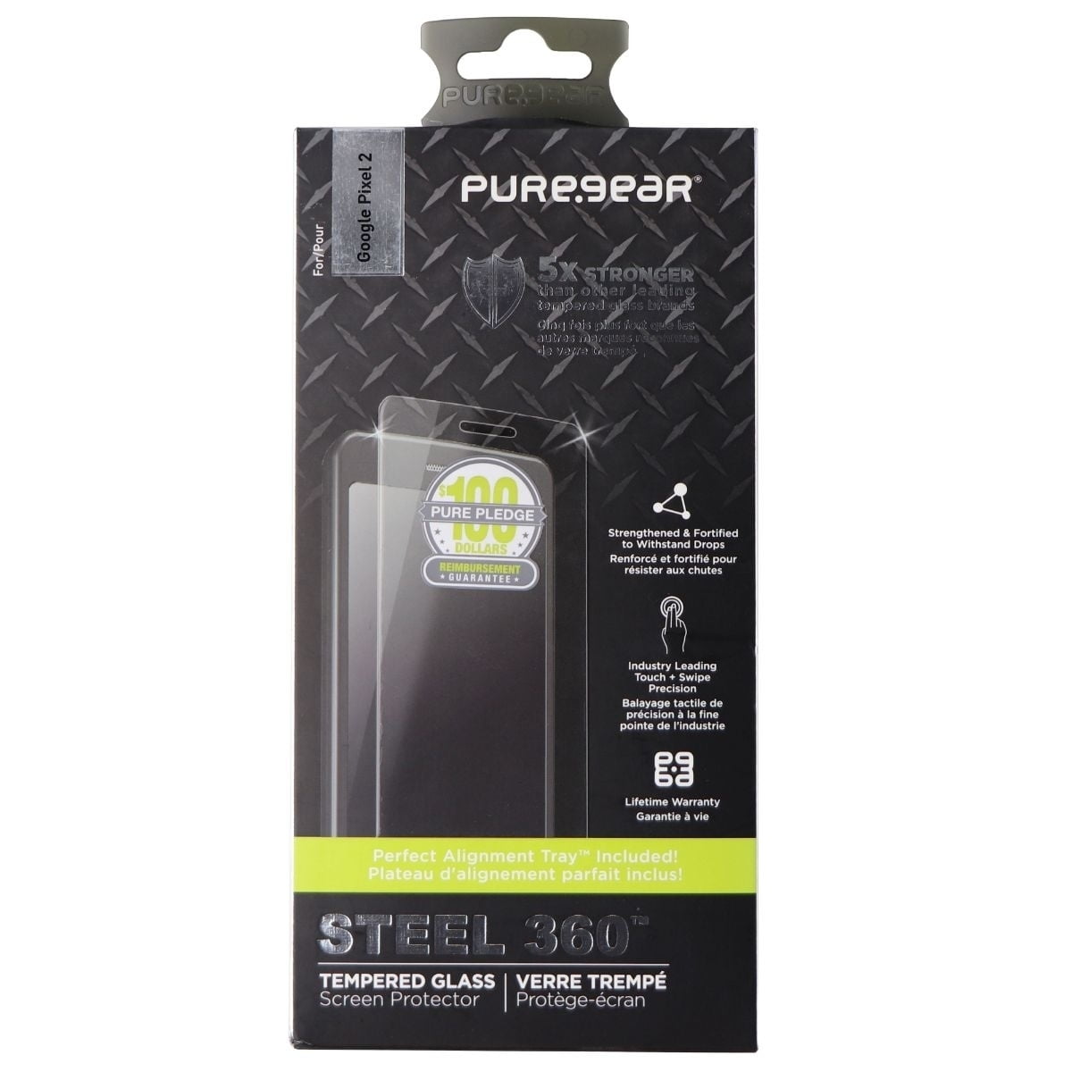 PureGear Steel 360 Tempered Glass Screen Protector for Google Pixel 2 ...