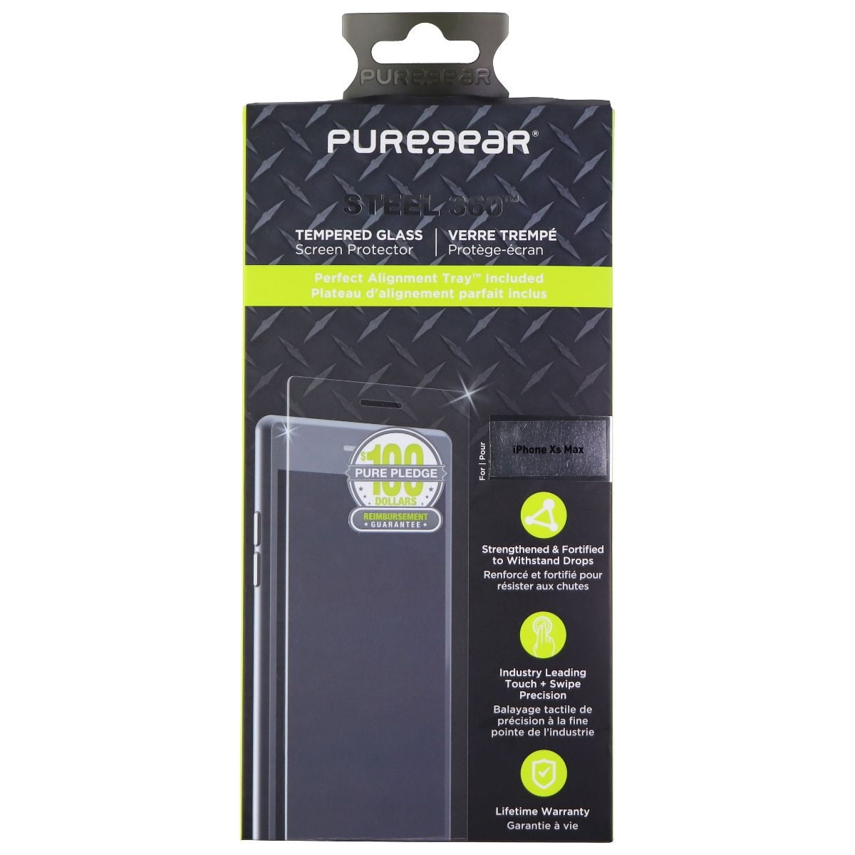 PureGear Steel 360 Tempered Glass Screen Protector for iPhone Xs Max ...