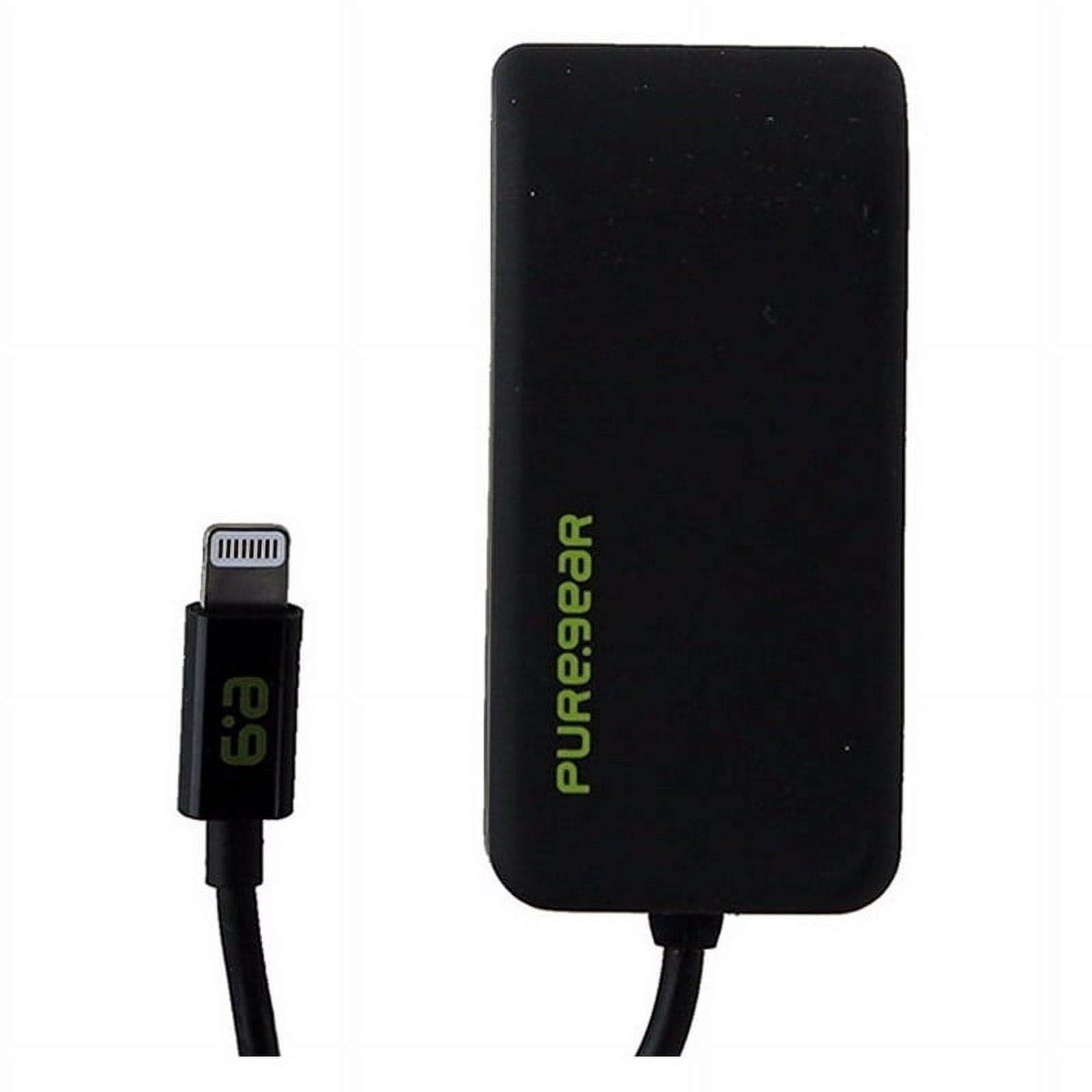 PureGear Wired Wall Charger (12W / 2.4 Amps) for Devices (3ft.) - Black ...