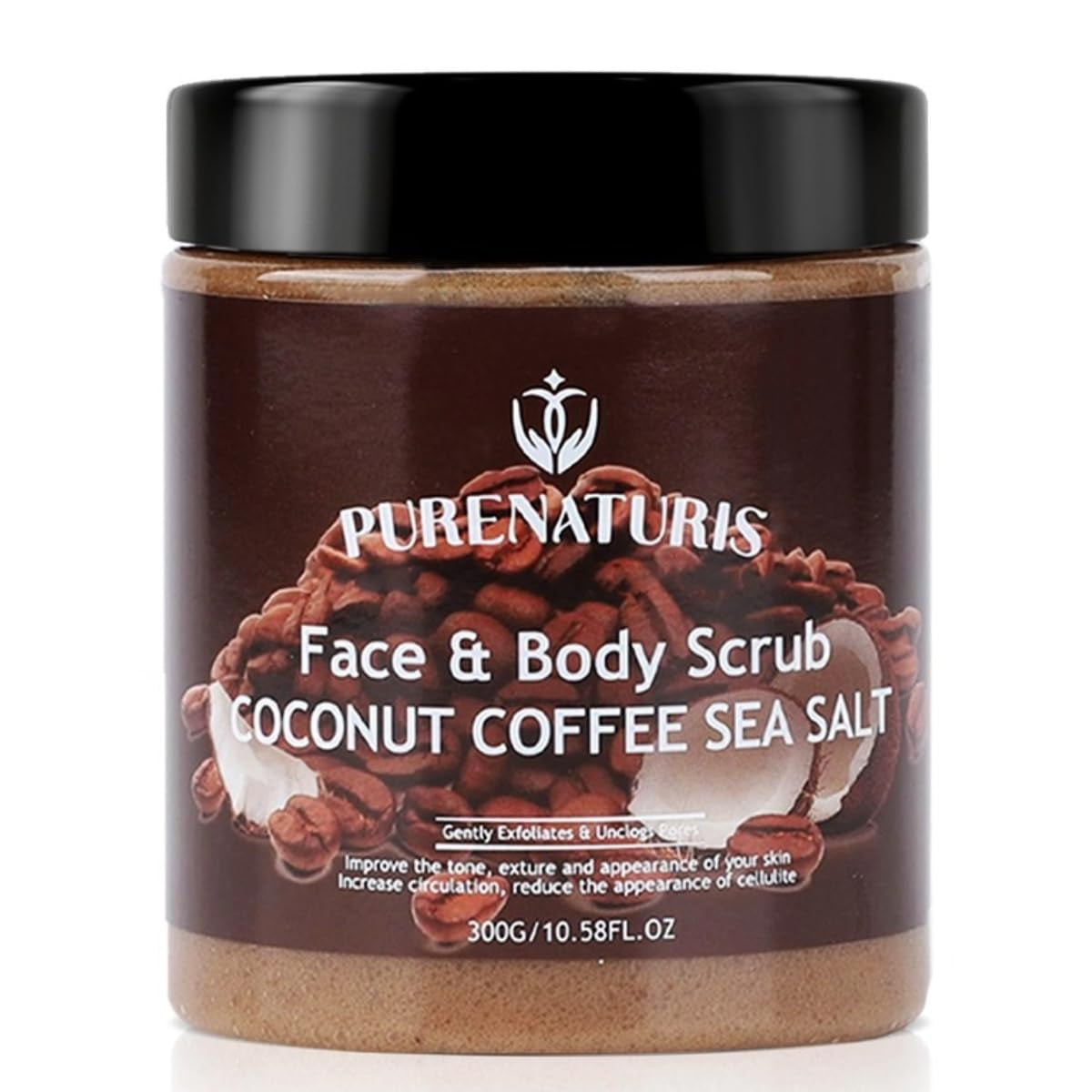 PureNaturis Coconut Coffee Sea CCF19 Salt Scrub - Exfoliating ...