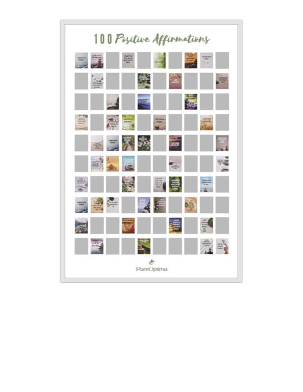 PureOptima 100 Positive Affirmations Scratch Off Poster | Motivational ...