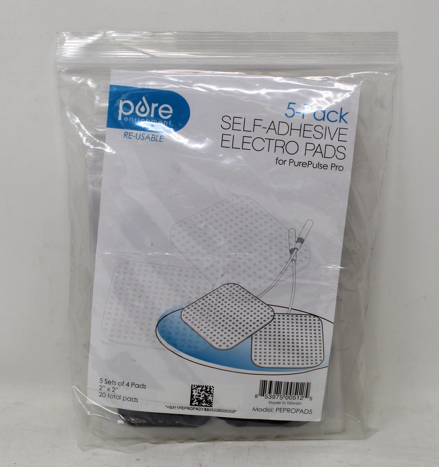 PurePulse Pro Massager Pads 5 Pack of 4 Square Self Adhesive - Walmart.com