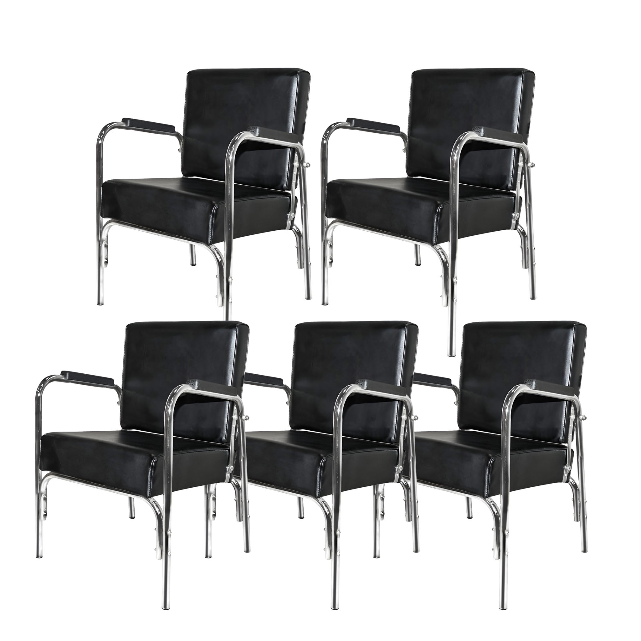 PureSana 5 Pack Chromium Ella Professional Auto Reclining Shampoo Chair ...