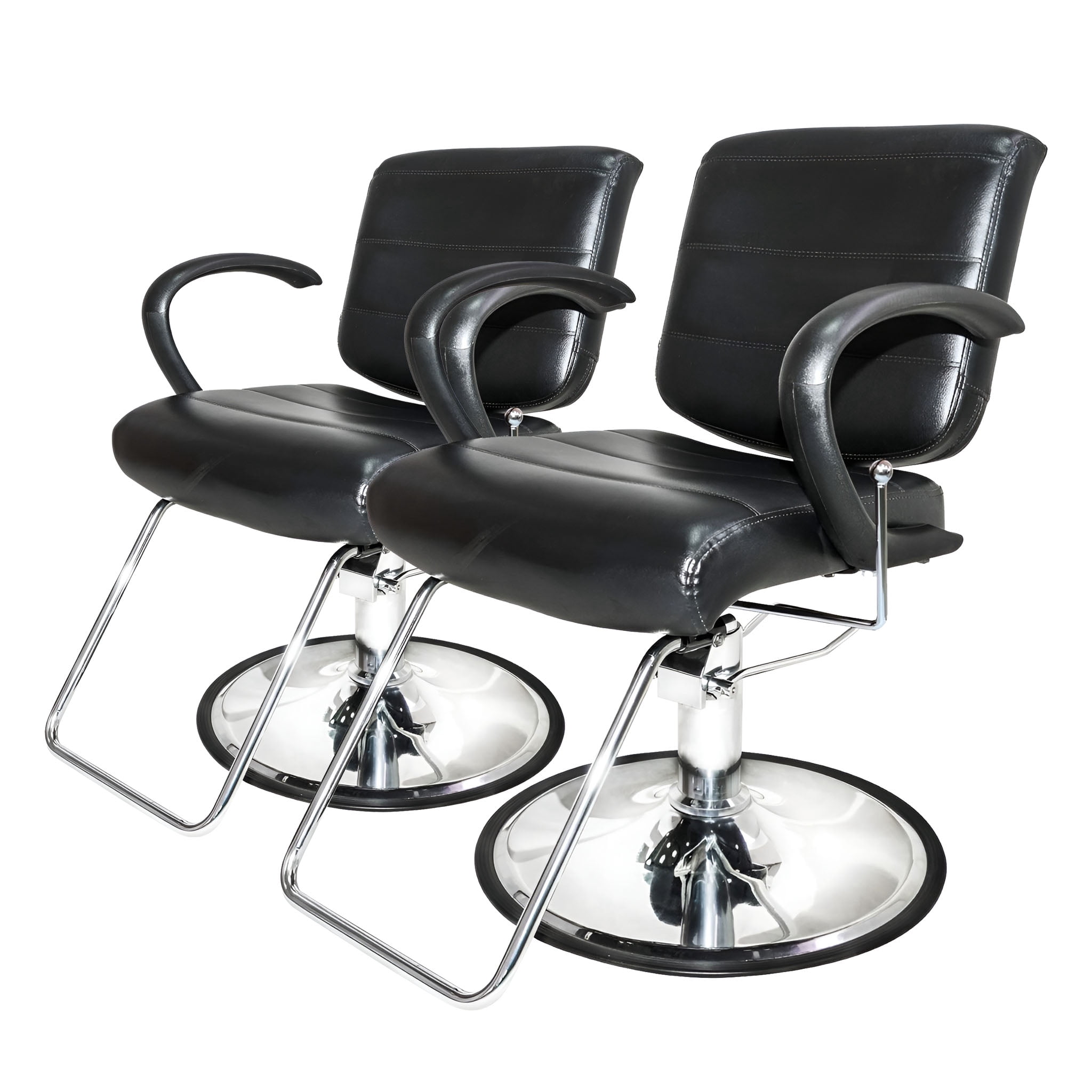 PureSana Chromium 2 Pack Professional Salon Chairs, 360 Degree Swivel ...