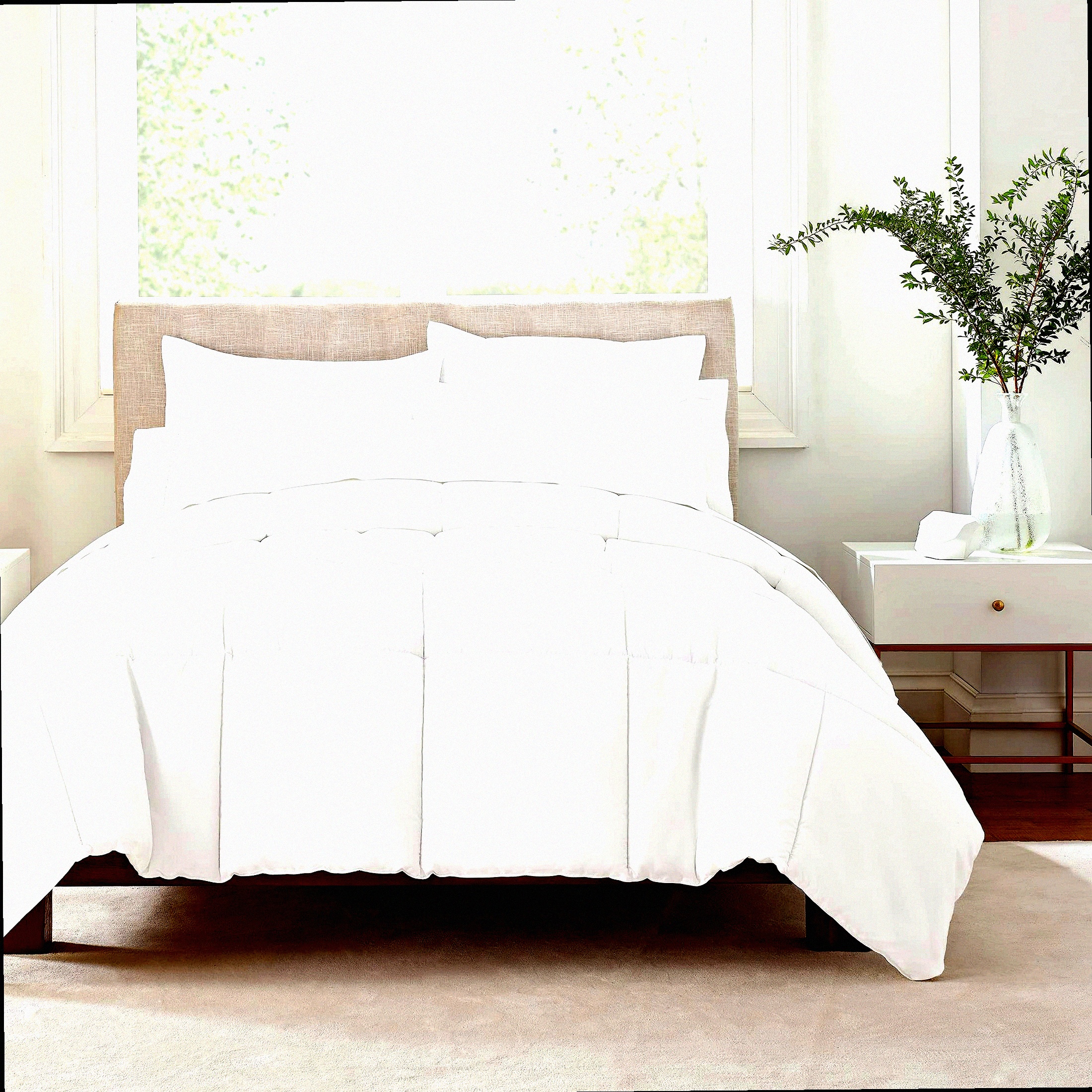 PureSleep White Cloud Comforter Set - Allergy-Free Luxe Bedding Bundle ...