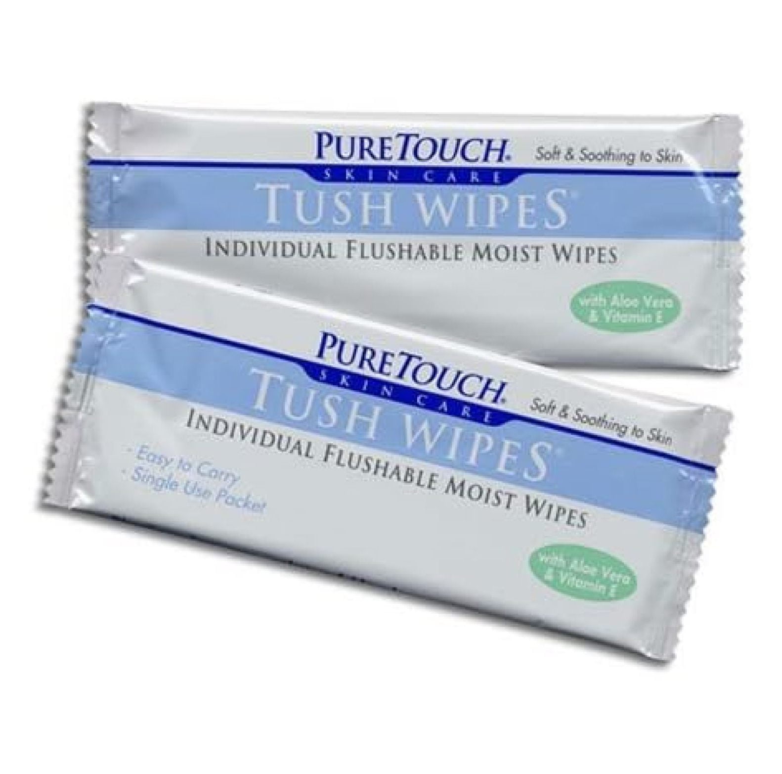 PureTouch Tush Wipes for adults Individual Flushable Moist Wipes BULK ...