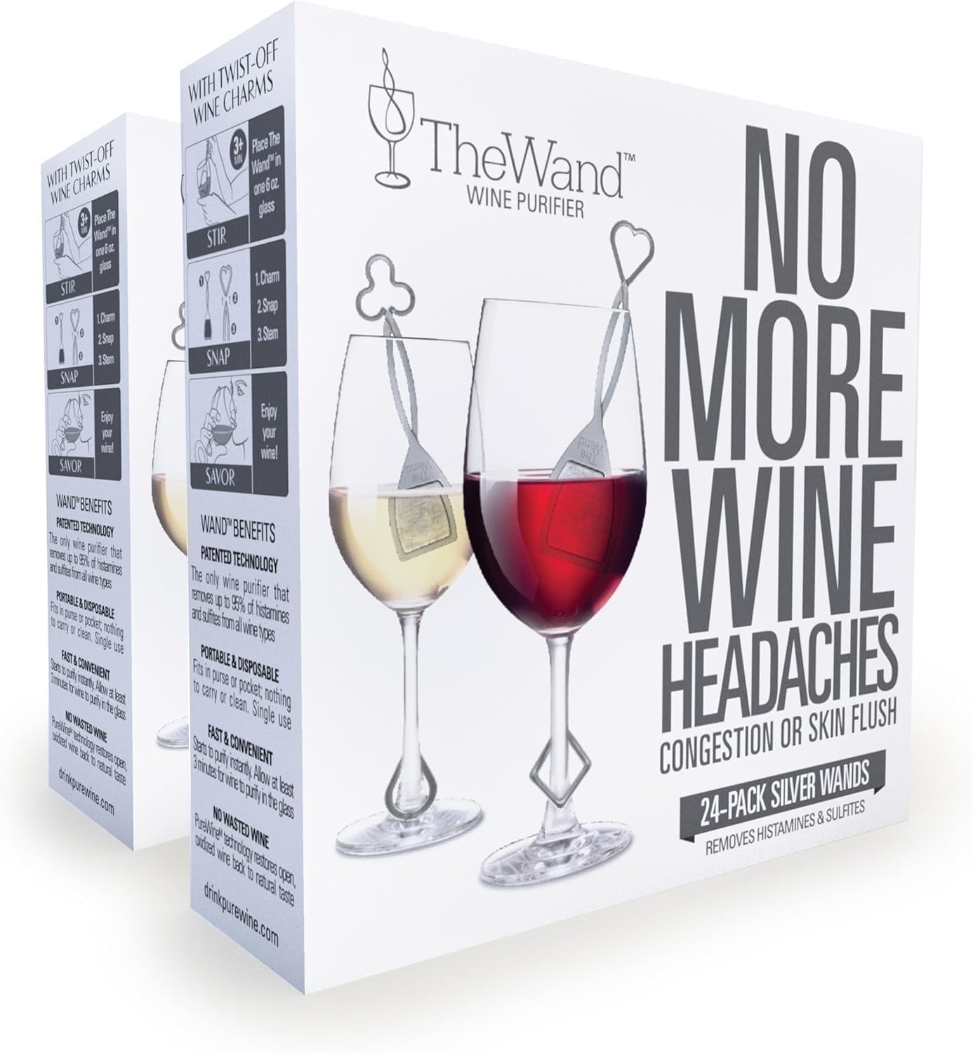 PureWine Wine Wands Purifier, 48 Wine Filters Remover Histamines ...