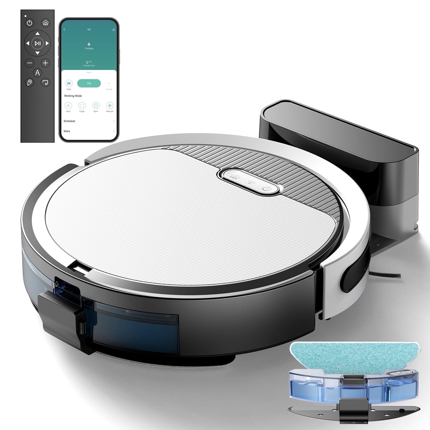 Robot Vacuum Cleaner, with App/Remote Control, 120 Min Runtime, Self ...