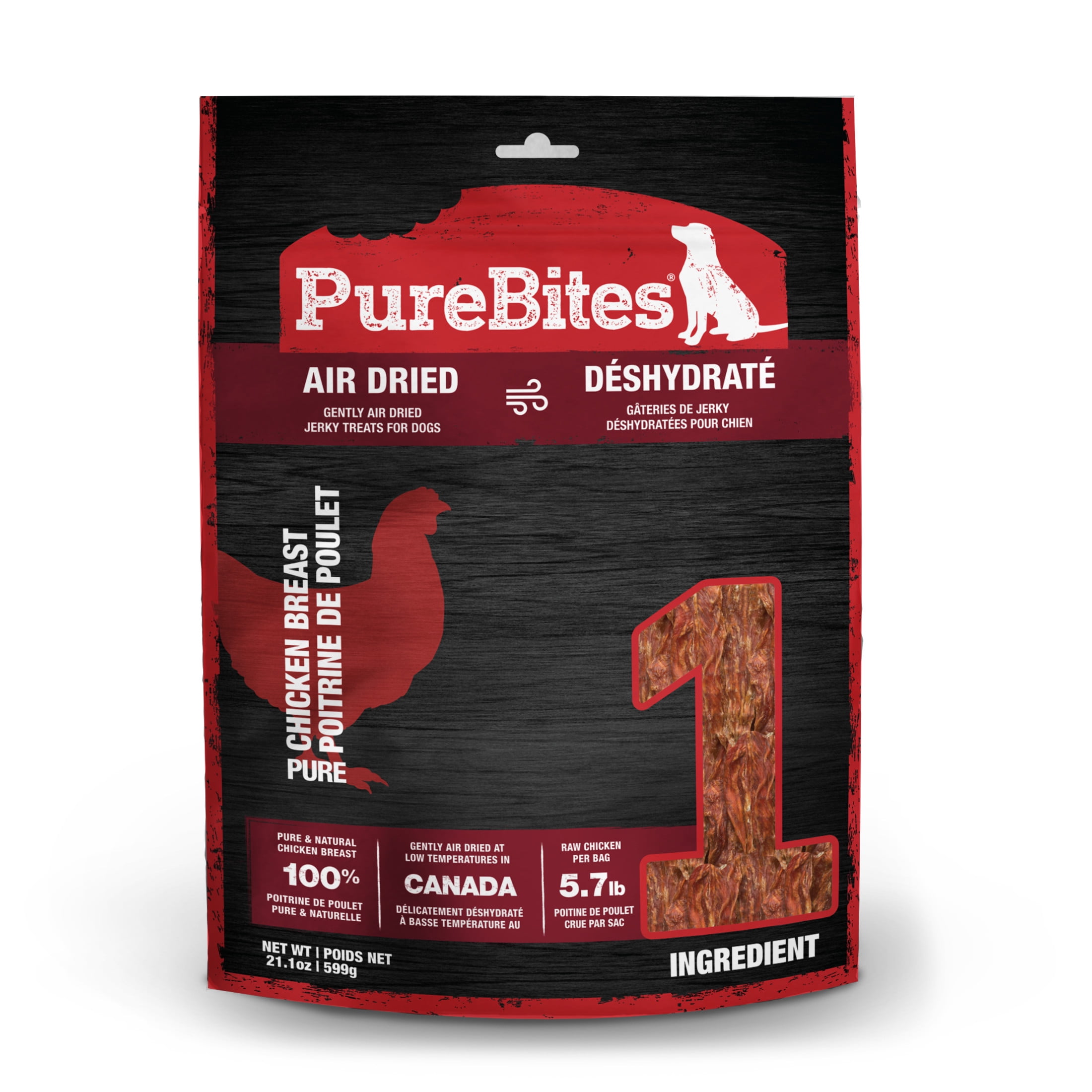 PureBites Chicken Jerky Dog Treats, 1 Ingredient, Made In Canada, 21 ...