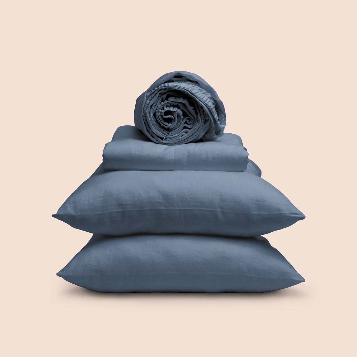 Purecare Dr. Weil Blended Linen Sheets Catalina Blue In Size Cal King ...