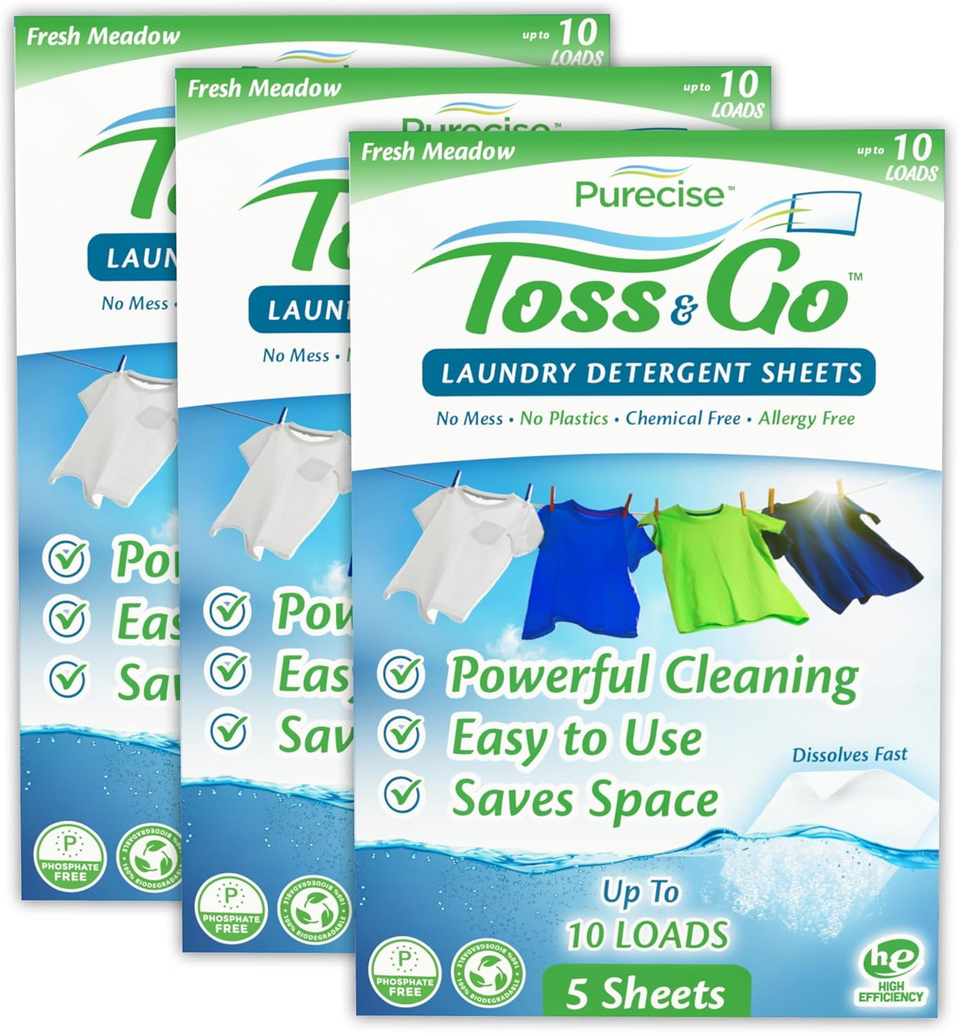 Purecise Clean Toss & Go Laundry Sheets, No-Mess, Eco-Friendly Laundry ...