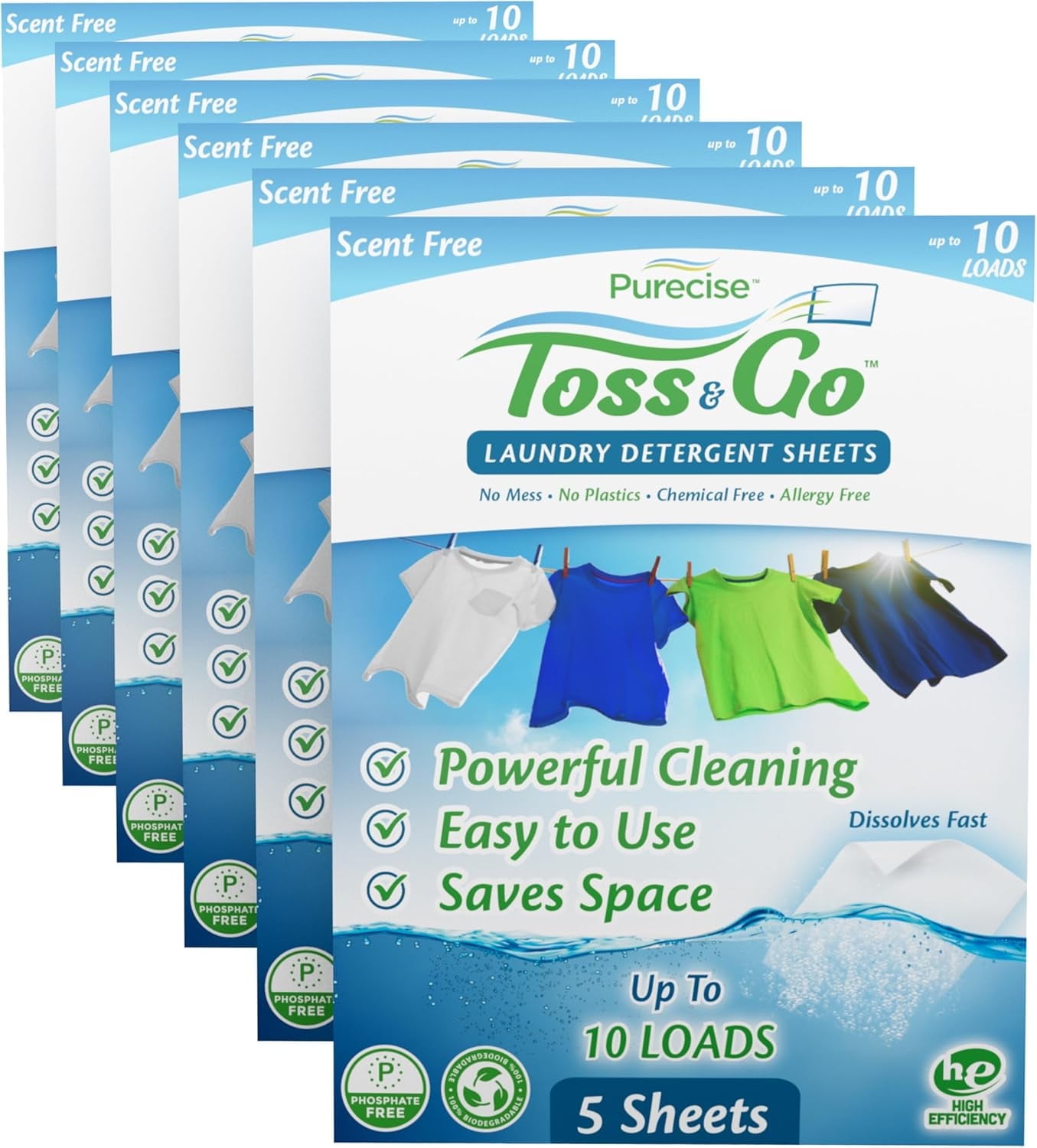 Purecise Clean Toss & Go Laundry Sheets, No-Mess, Eco-Friendly Laundry ...