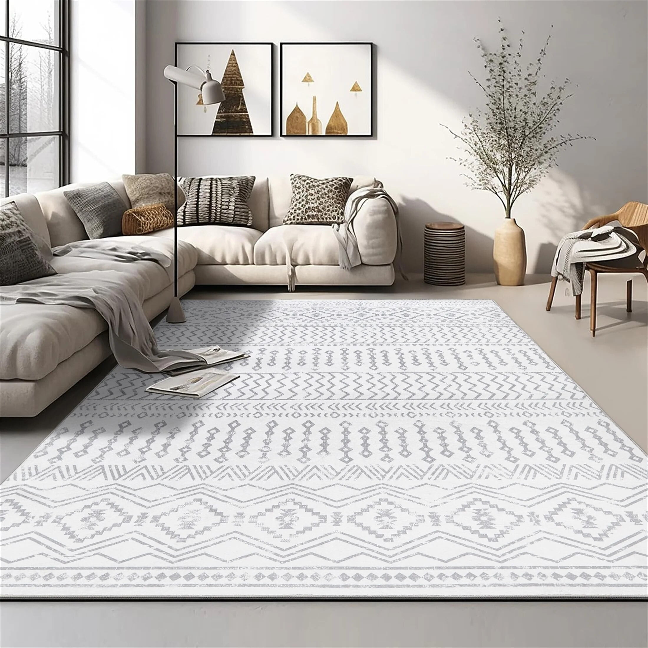 BERTHMEER 5'x7' Farmhouse Area Rug for Living Room,Bedroom,Dining Room ...