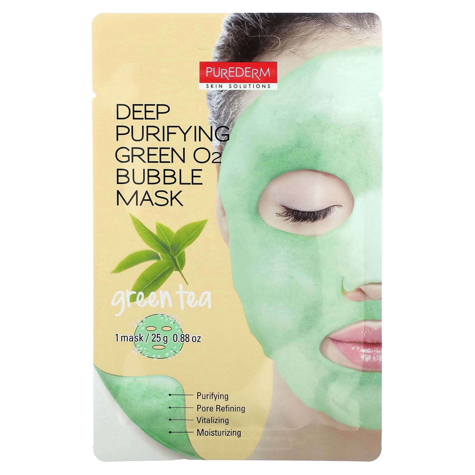 Purederm Deep Purifying Green O2 Bubble Beauty Mask, Green Tea, 1 Sheet ... Purederm Deep Purifying Green O2 Bubble Beauty Mask, Green Tea, 1 Sheet ...