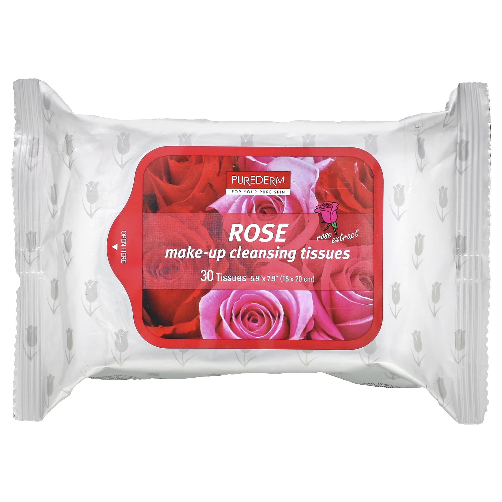 Purederm Make-Up Cleansing Tissues, Rose, 30 Tissues - Walmart.com