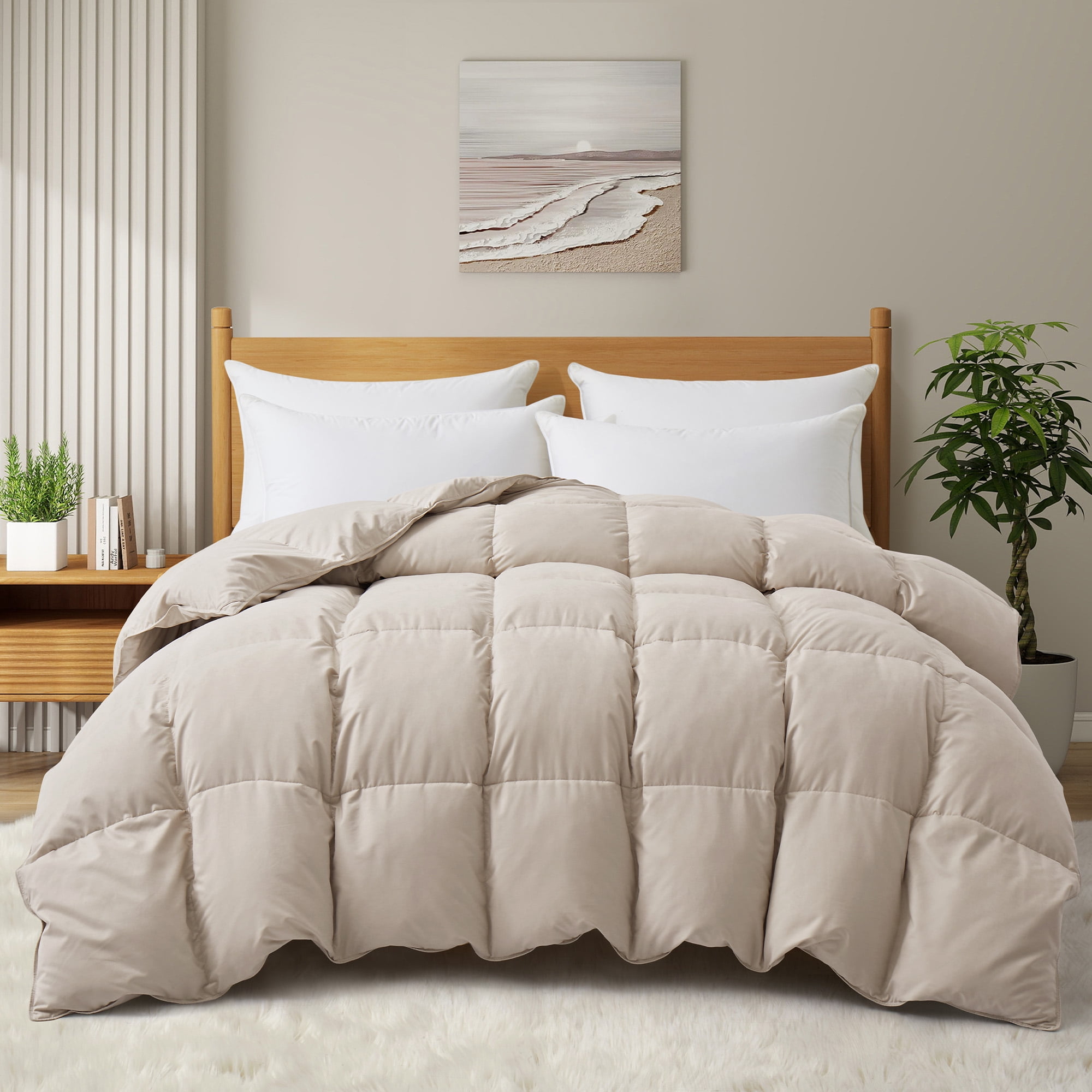 Puredown Winter Down Comforter Heavyweight Quilted Ultra Soft Twin Full ...