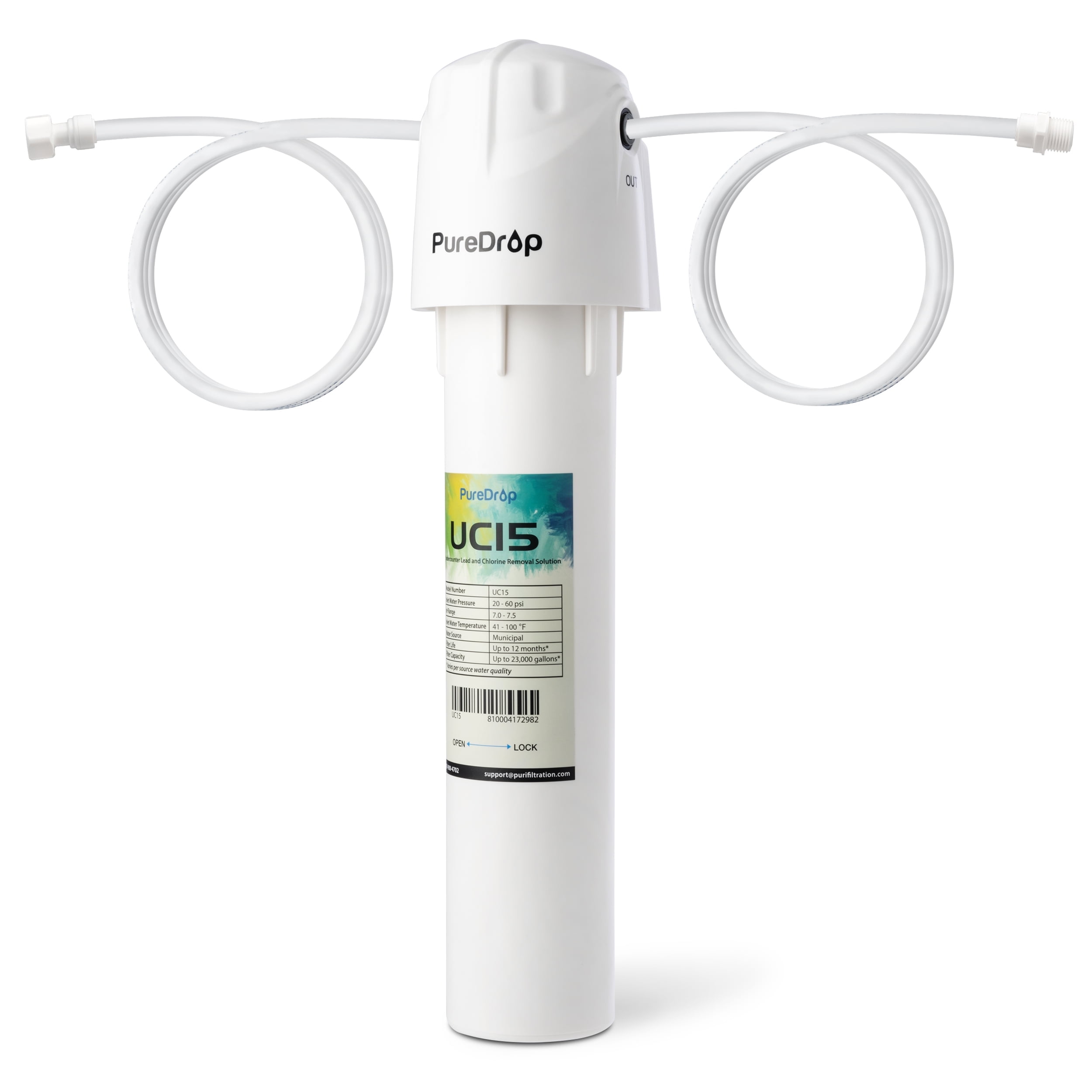 Puredrop UC15 Water Filter Under Sink for Drinking Water, 15K Gallons ...