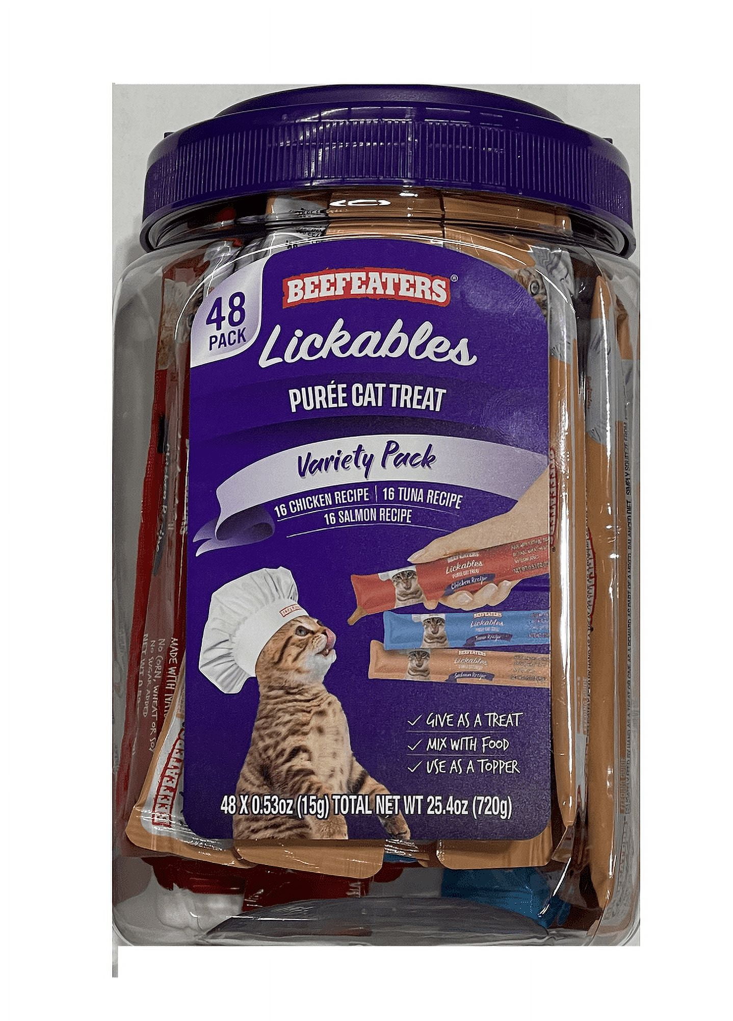 Puree Cat Treat Vrty Pack 48ct tub - Walmart.com