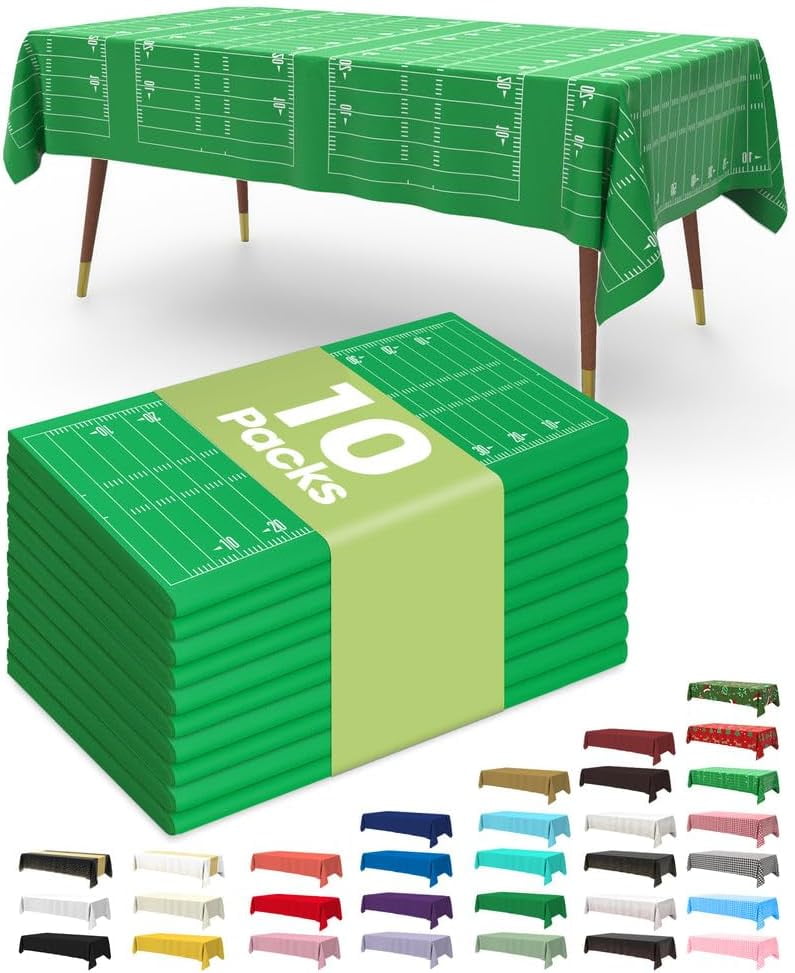 Pureegg Plastic Table Cloth Disposable 10 Pack, 54 x 108 Inch Table ...
