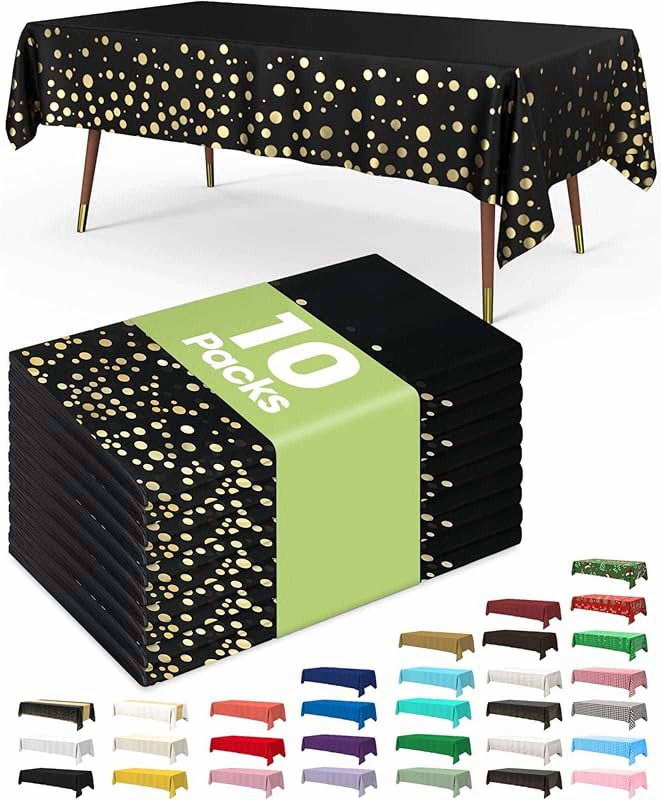 Pureegg Plastic Table Cloth Disposable 10 Pack, 54 x 108 Inch Table ...