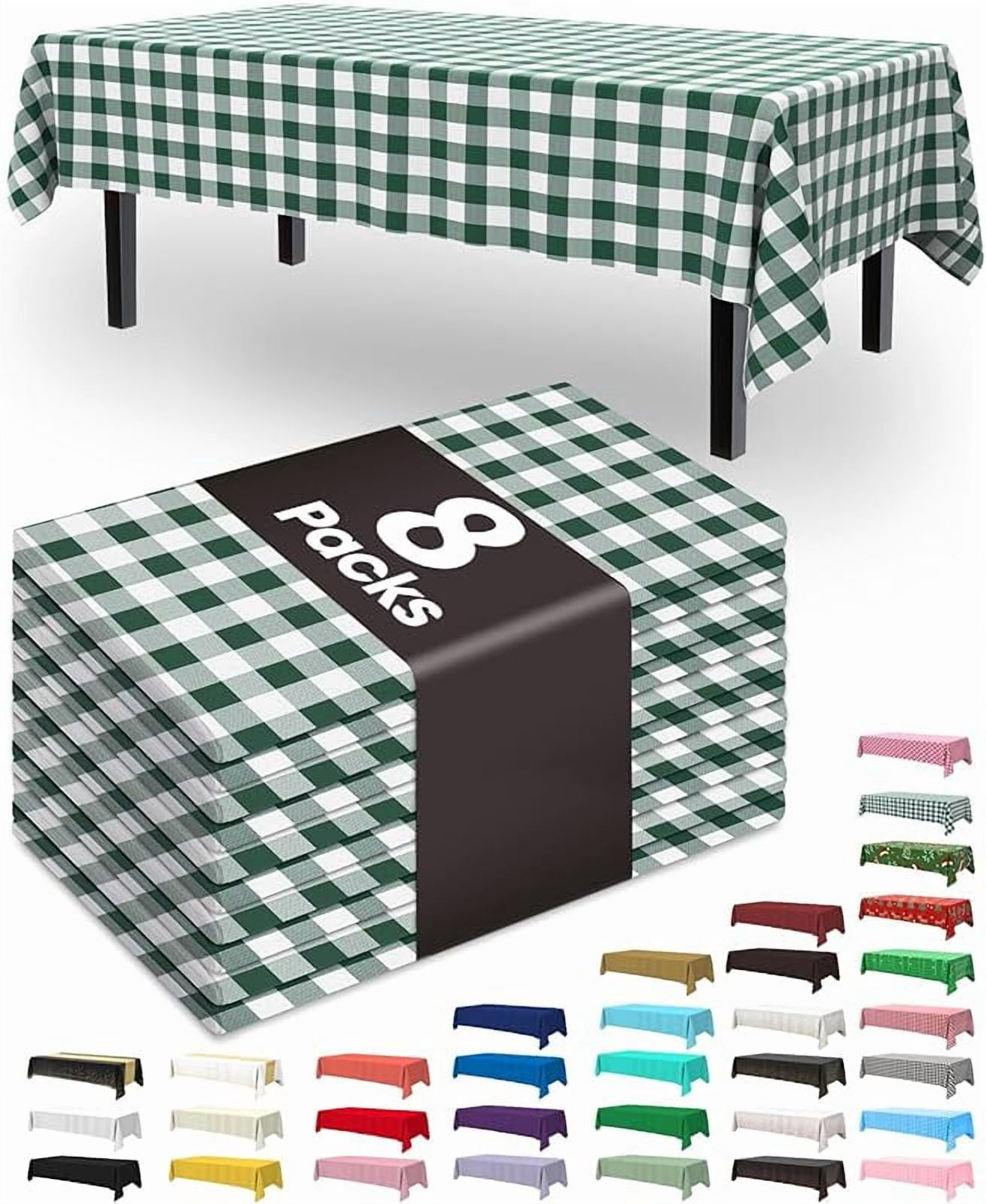Pureegg Plastic Table Cloth Disposable 8 Pack, 54 x 108 Inch Table ...