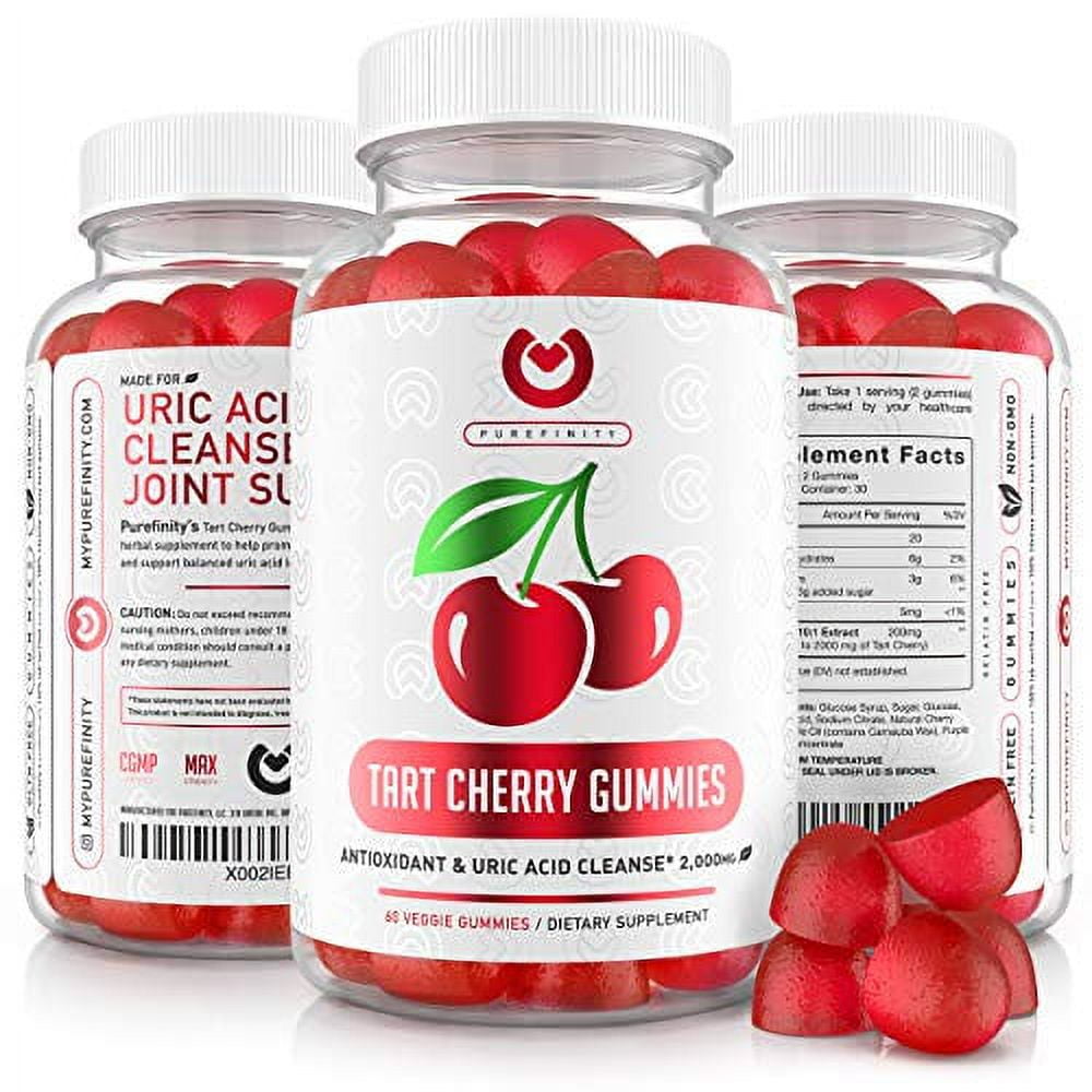 Purefinity Tart Cherry Gummies - RawTart Cherry Extract Gummy ...
