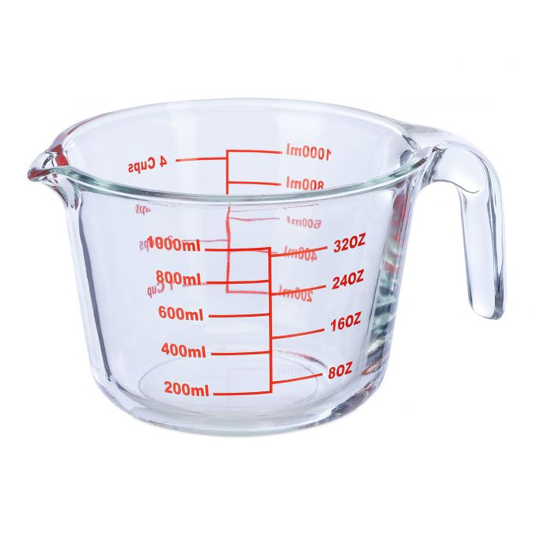 Purefit Glass Measuring Cup/Mug/Jar For Kitchen Ingredients, Microwave ...