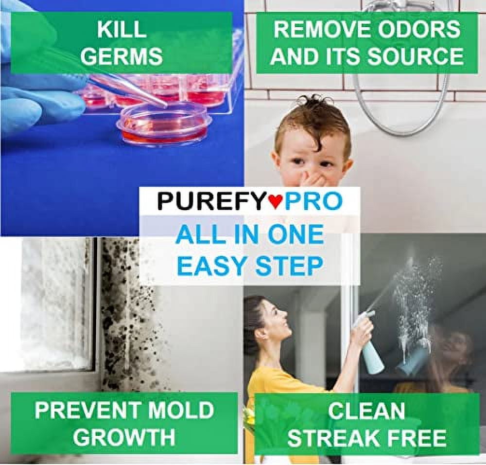 Purefypro Disinfectant Spray (1.7oz, 3 Pack) - No Rinse. No Residue ...