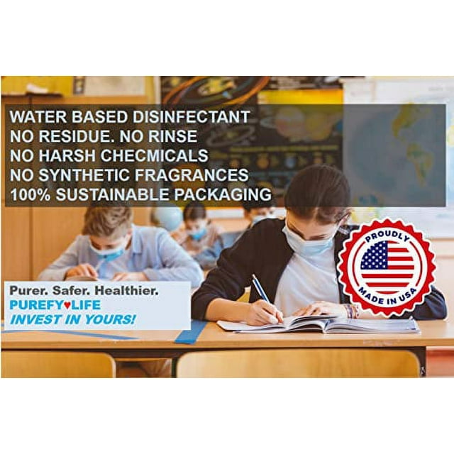 Purefypro Disinfectant Spray (16oz, 3pk) Eliminate 99.9999% Viruses ...