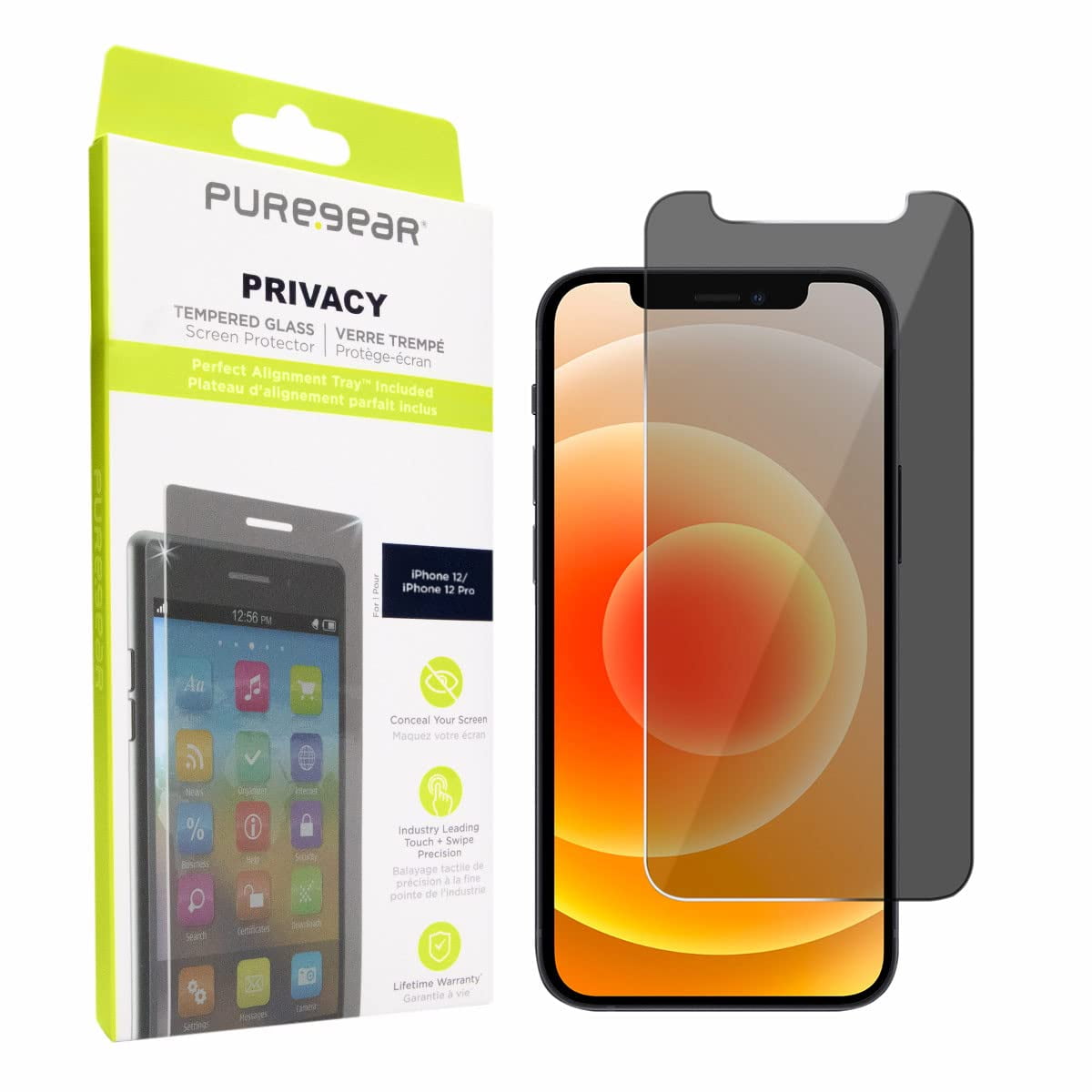 Puregear 2-Way Privacy Tempered Glass Screen Protector Compatible W ...