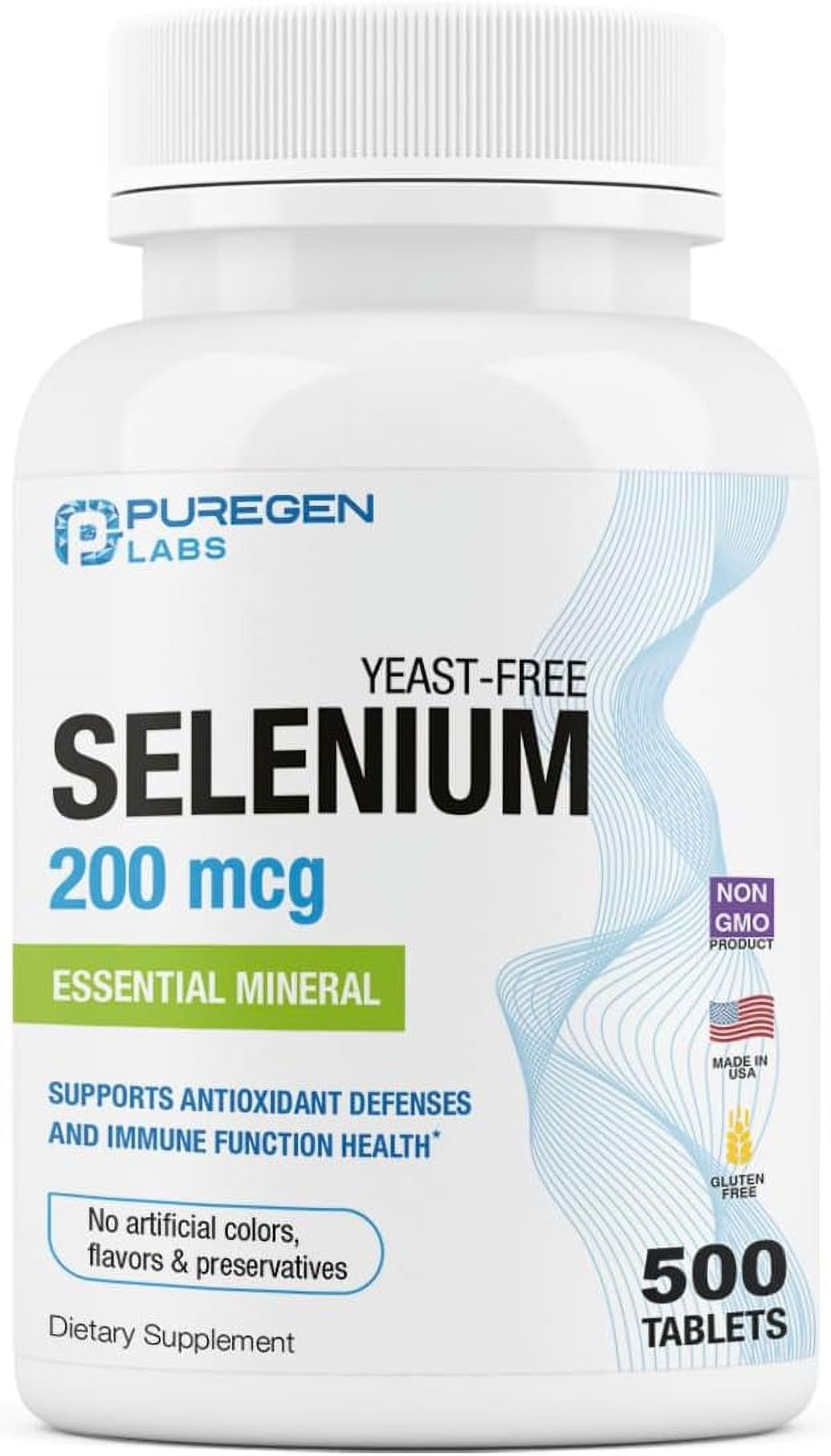 Puregen Labs 200mcg Selenium for Immune and Antioxidant Support Made in ...