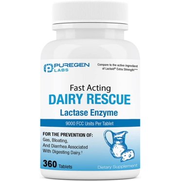 Best Naturals Lactase Enzyme Supplement Pills, 2 Pack, 9000 FCC ALU, 90 ...
