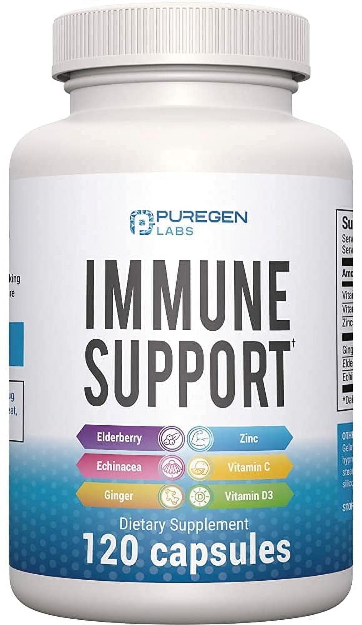Puregen Labs Immune Support - Powerful Blend of Black Elderberry ...