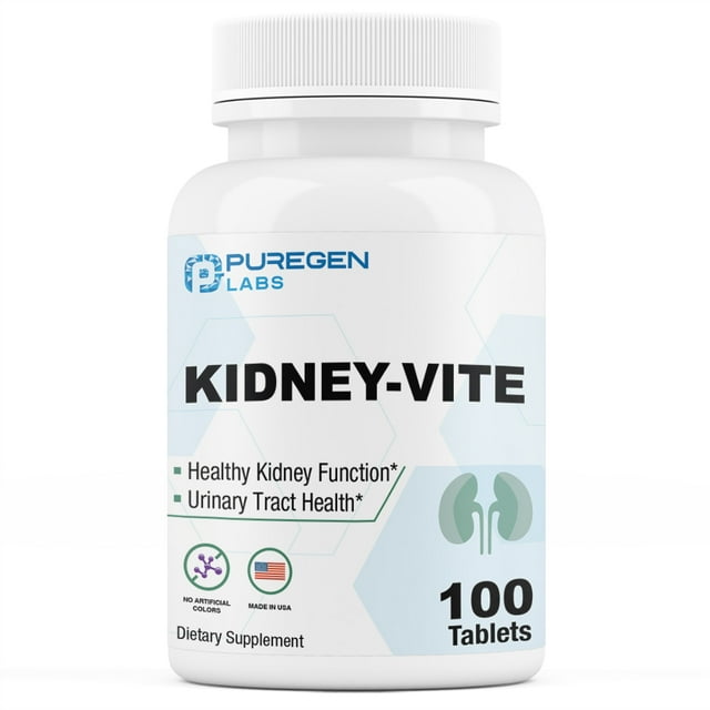 Puregen Labs Kidney-Vite Kidney Support Supplement 100 Tablets ...
