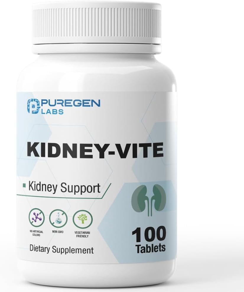 Puregen Labs Kidney-Vite Premier Kidney, Renal Support Supplement - 100 ...