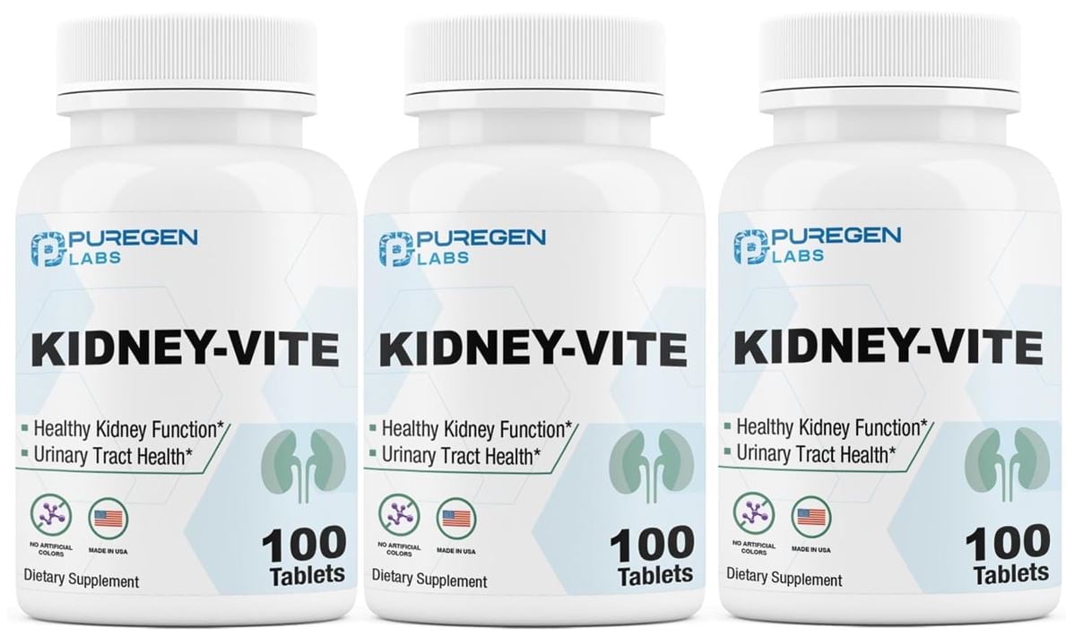 Puregen Labs Kidney-Vite Premier Kidney, Renal Support Supplement - 100 ...