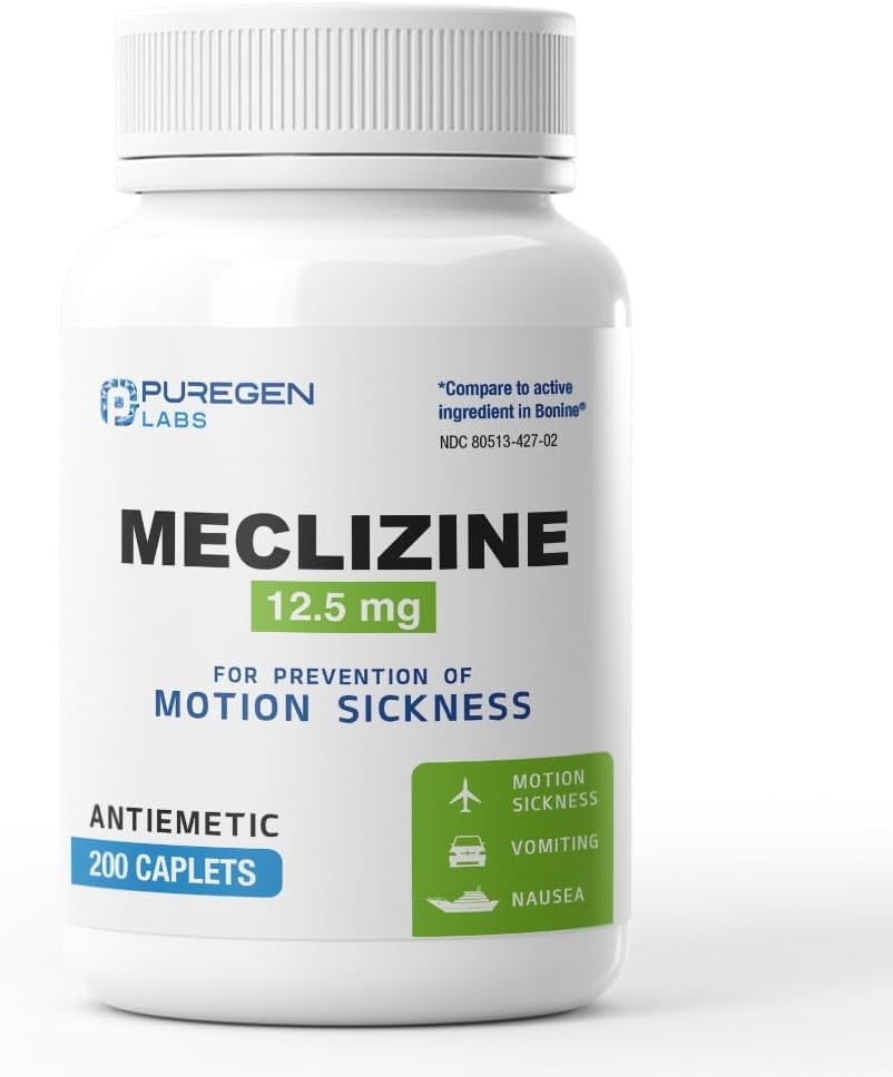 Puregen Labs Meclizine 12.5 mg Antiemetic 400 Caplets Total | Motion ...