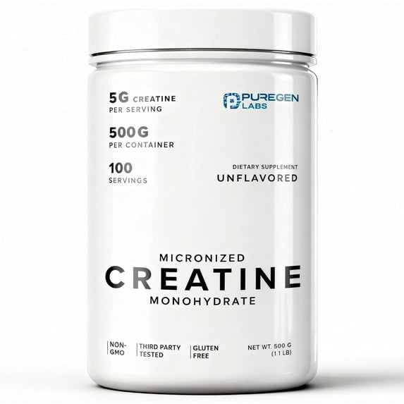 Puregen Labs Micronized Creatine Monohydrate Powder 500g – Pure ...