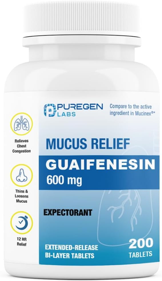 Puregen Labs Mucus Relief 12 Hour Extended Release High Potency ...