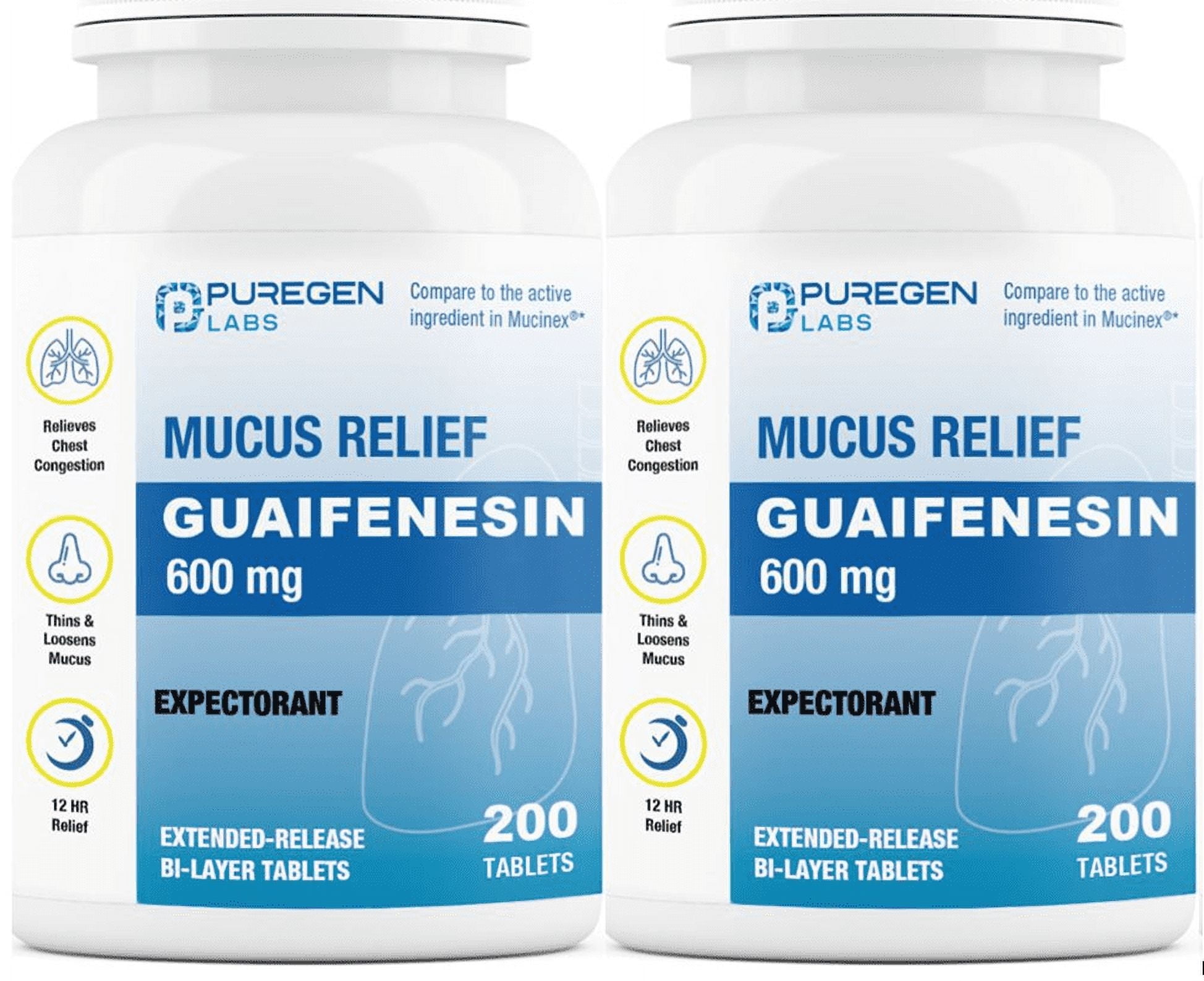 Puregen Labs Mucus Relief 12 Hour Extended Release High Potency ...