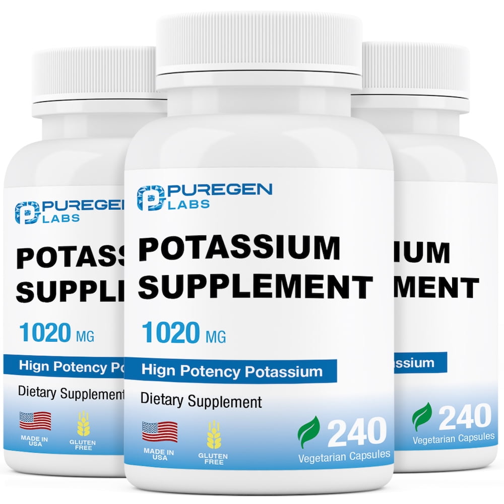 Puregen Labs Potassium Bicarbonate Supplement 1020 mg | Non-GMO ...