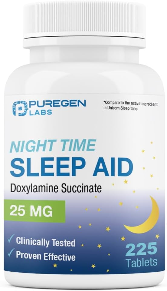 Puregen Labs Sleep Aid 25mg Tablets, Strong Sleeping Pills for Adults ...